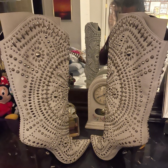 Versace | Shoes | White Versace Boots | Poshmark